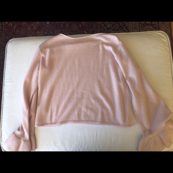 Milly | Sweaters | Milly Cashmerepastel Pink Cropped Bell Sleeved ...